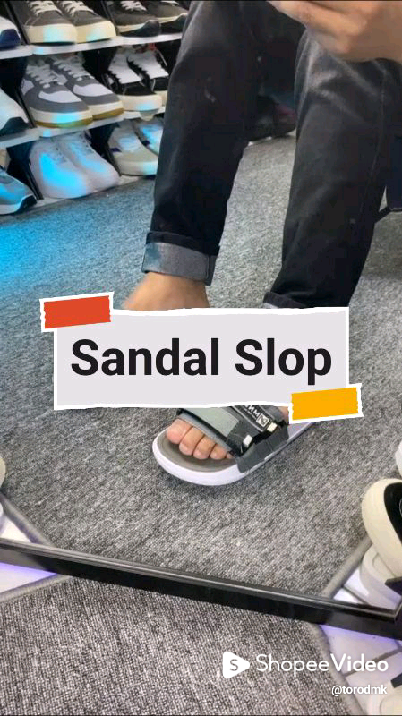 MONDAY Persen Grey sandal slide slop | Shopee Video Indonesia