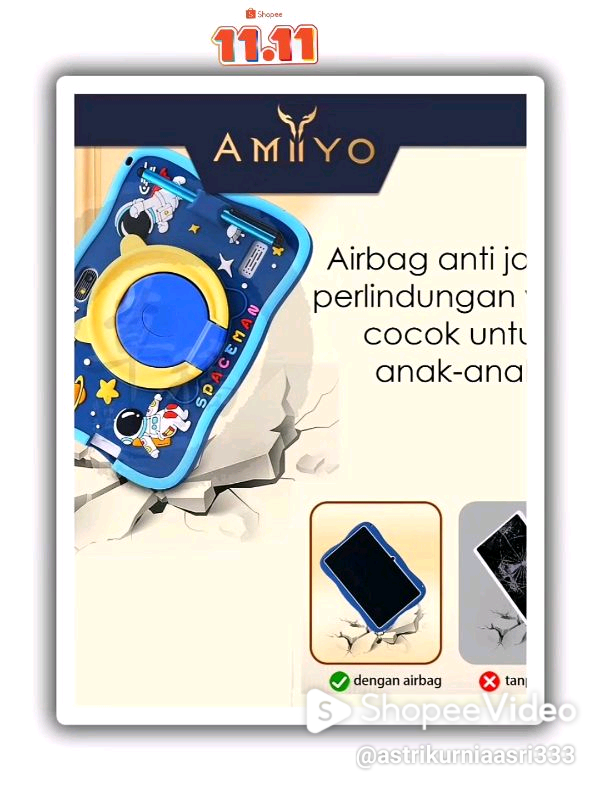 PAKET KEMBAR AMIYO TAB STUDY KIDS Tablet Anak A15 Astronout Version ...